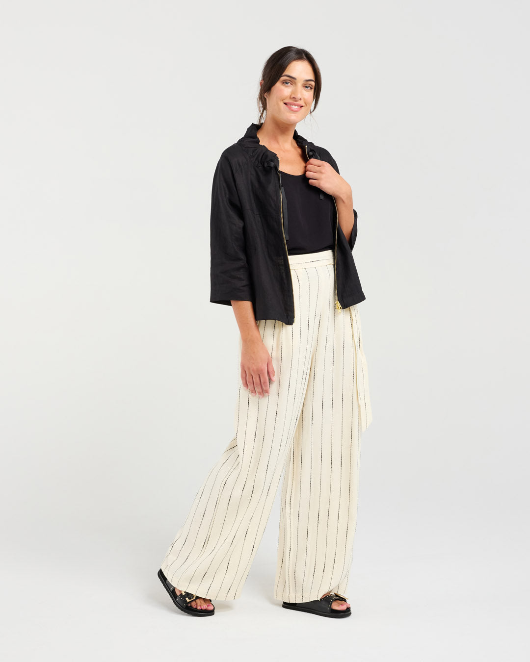 Victoria Gold Zip Jacket | Black | Blackstone – georgeedward